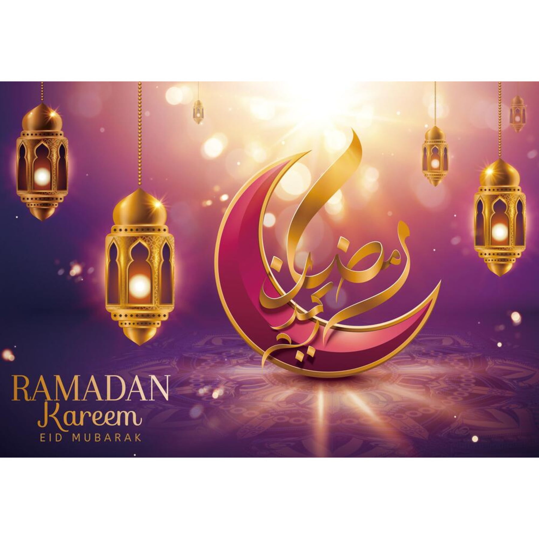Allenjoy Lantern Ramadan Kareem Photography Background Gold Moon ...