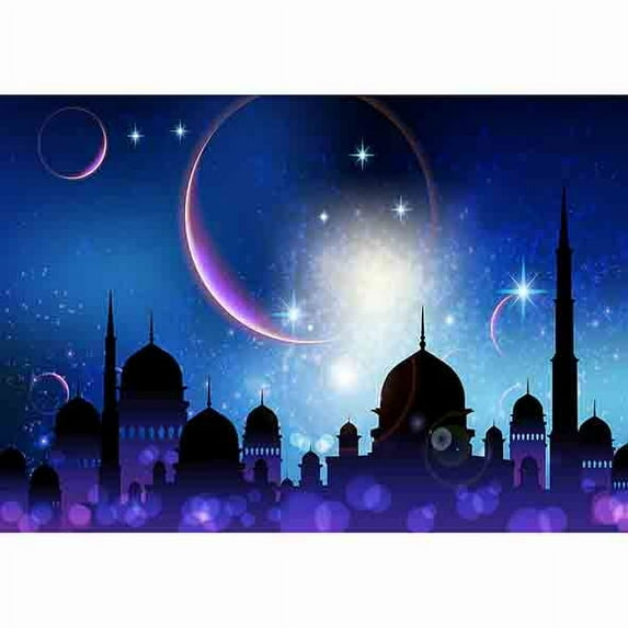 Allenjoy Lantern Ramadan Kareem Photography Background Gold Moon ...