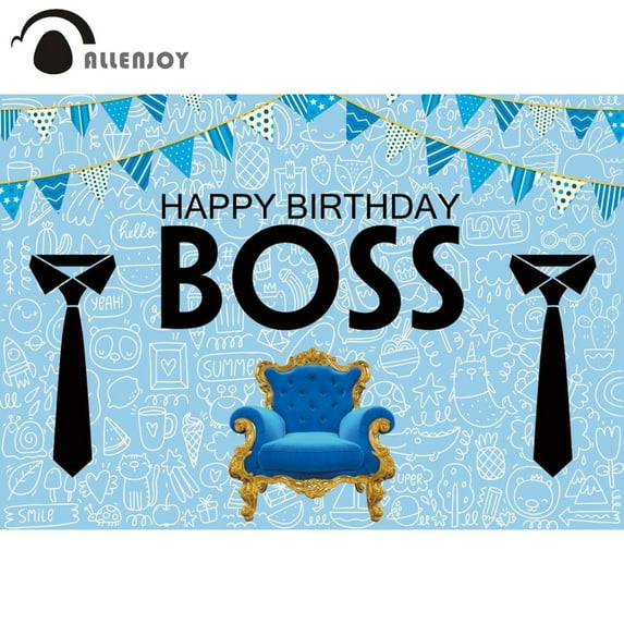 Allenjoy Little Men Boss Theme Party Backgrounds Blue Boys Birthday ...