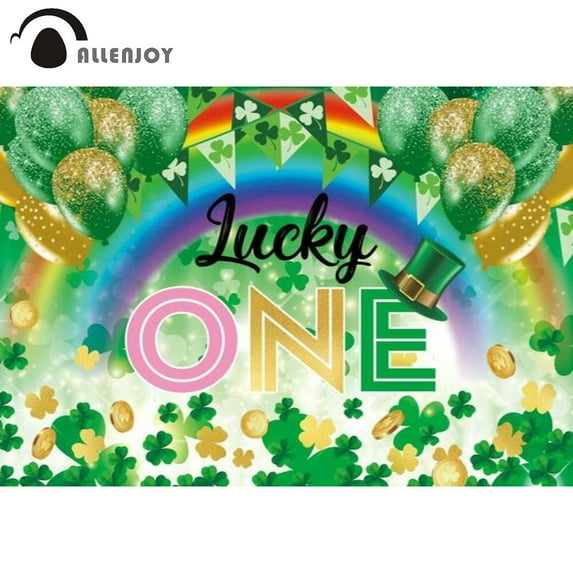 Allenjoy Lucky One Backdrop Happy St Patrick's Day Clover Background ...