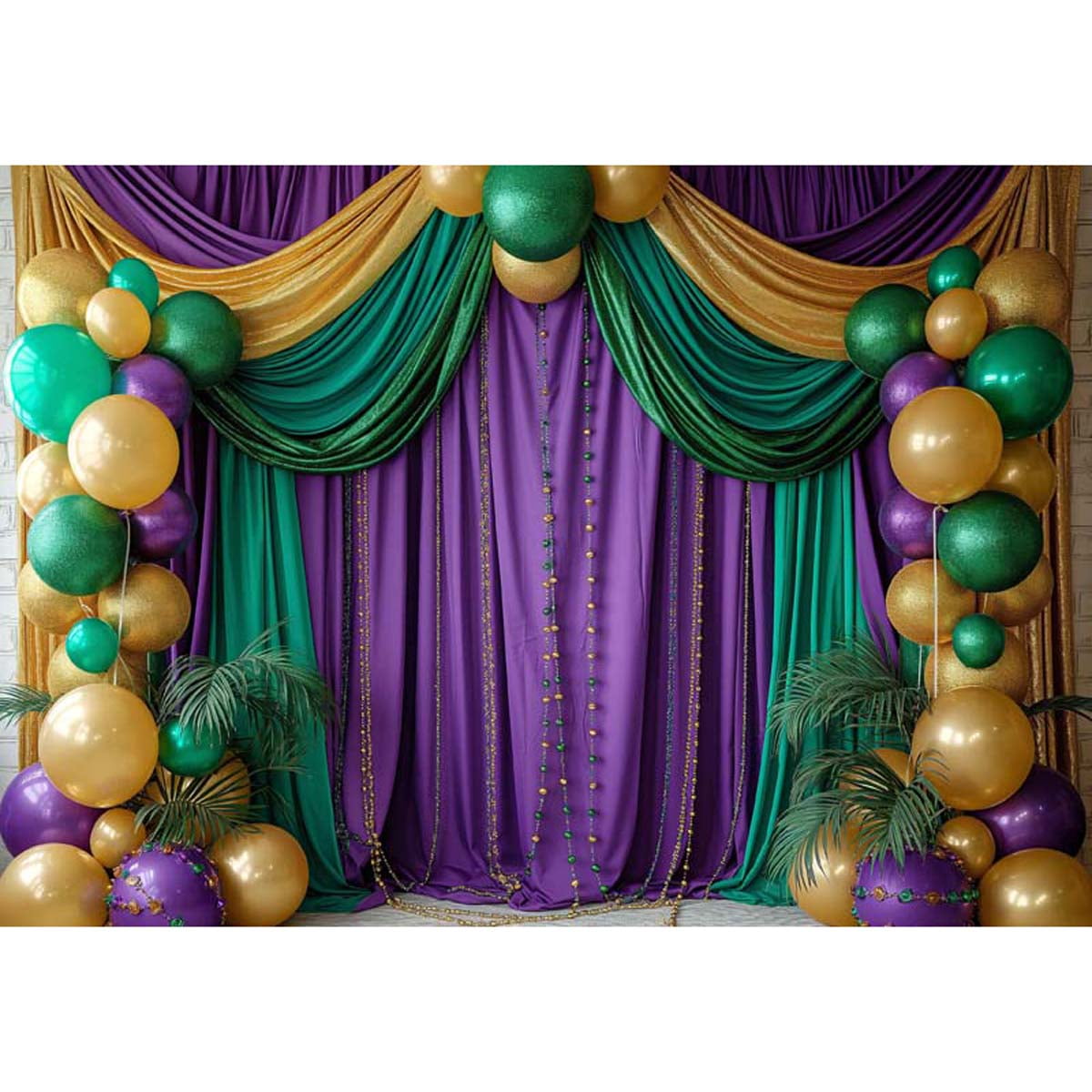 Allenjoy Mardi Gras Themed Drapery with Balloons Backdrop - Walmart.com
