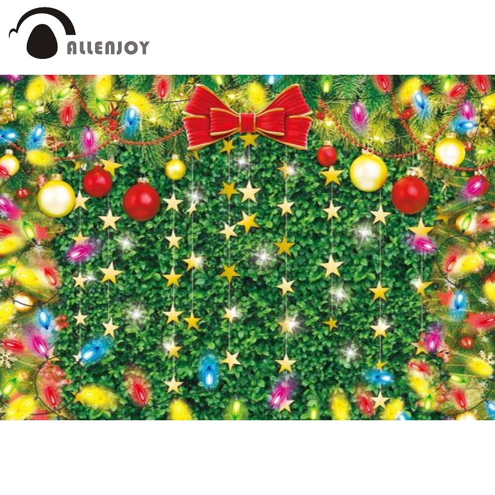 Allenjoy Merry Christmas Backdrop Grass Wall Photography Background ...