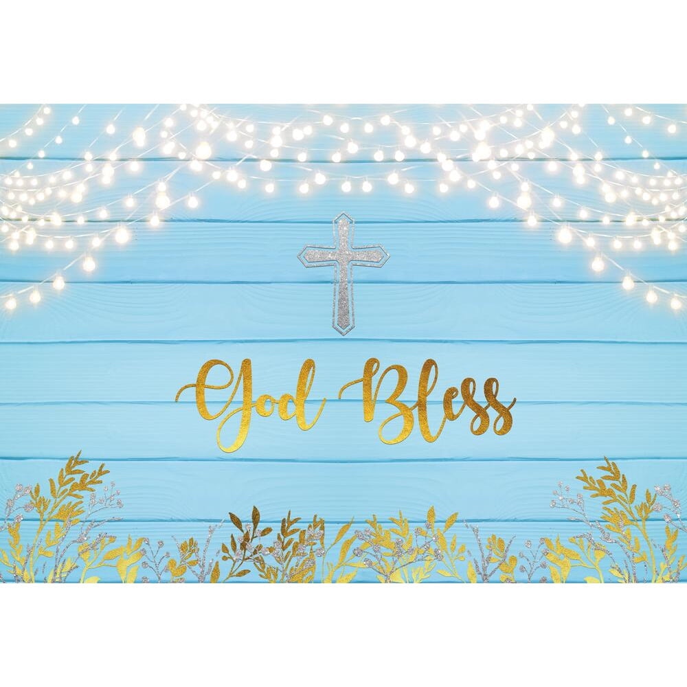 Allenjoy My First Holy Communion Photography Backdrop Golden Cross ...