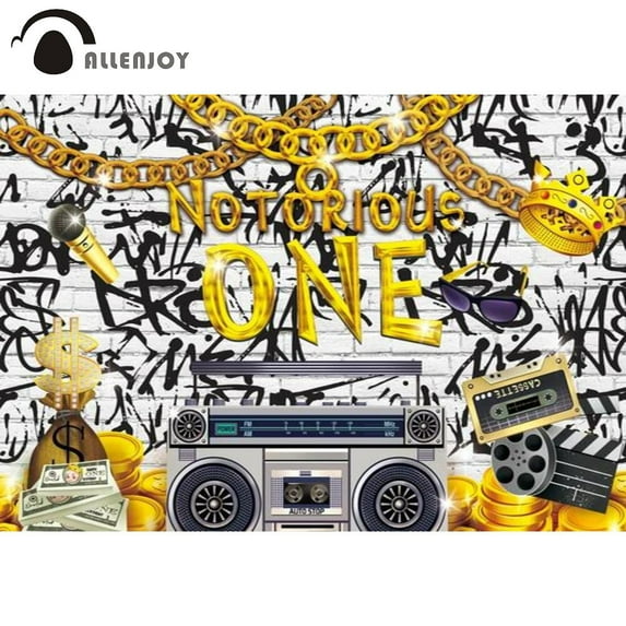 Allenjoy One Happy Birthday Backdrop Hip Hop Theme Party rations Kids ...