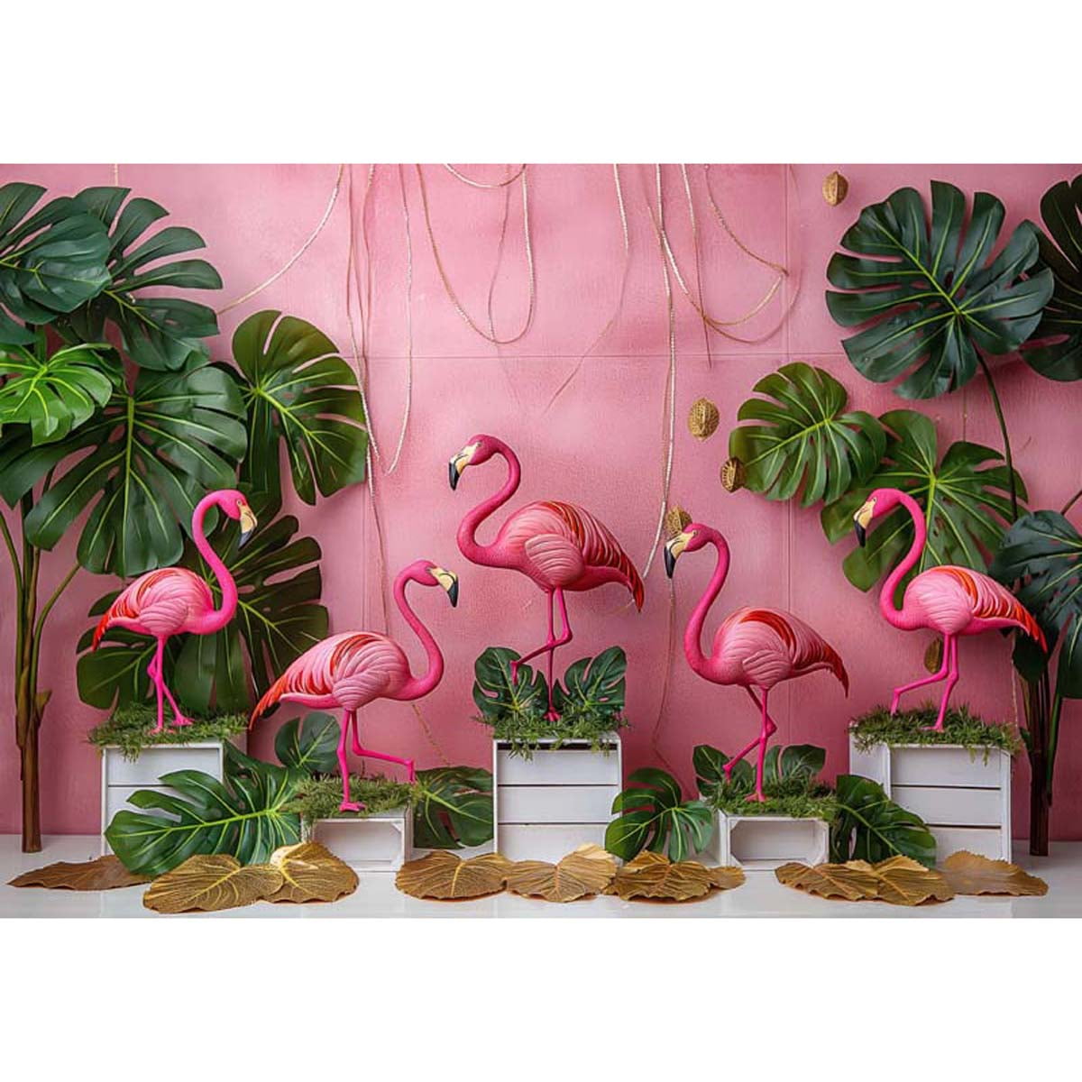 Allenjoy Palm Flamingo Backdrop - Walmart.com