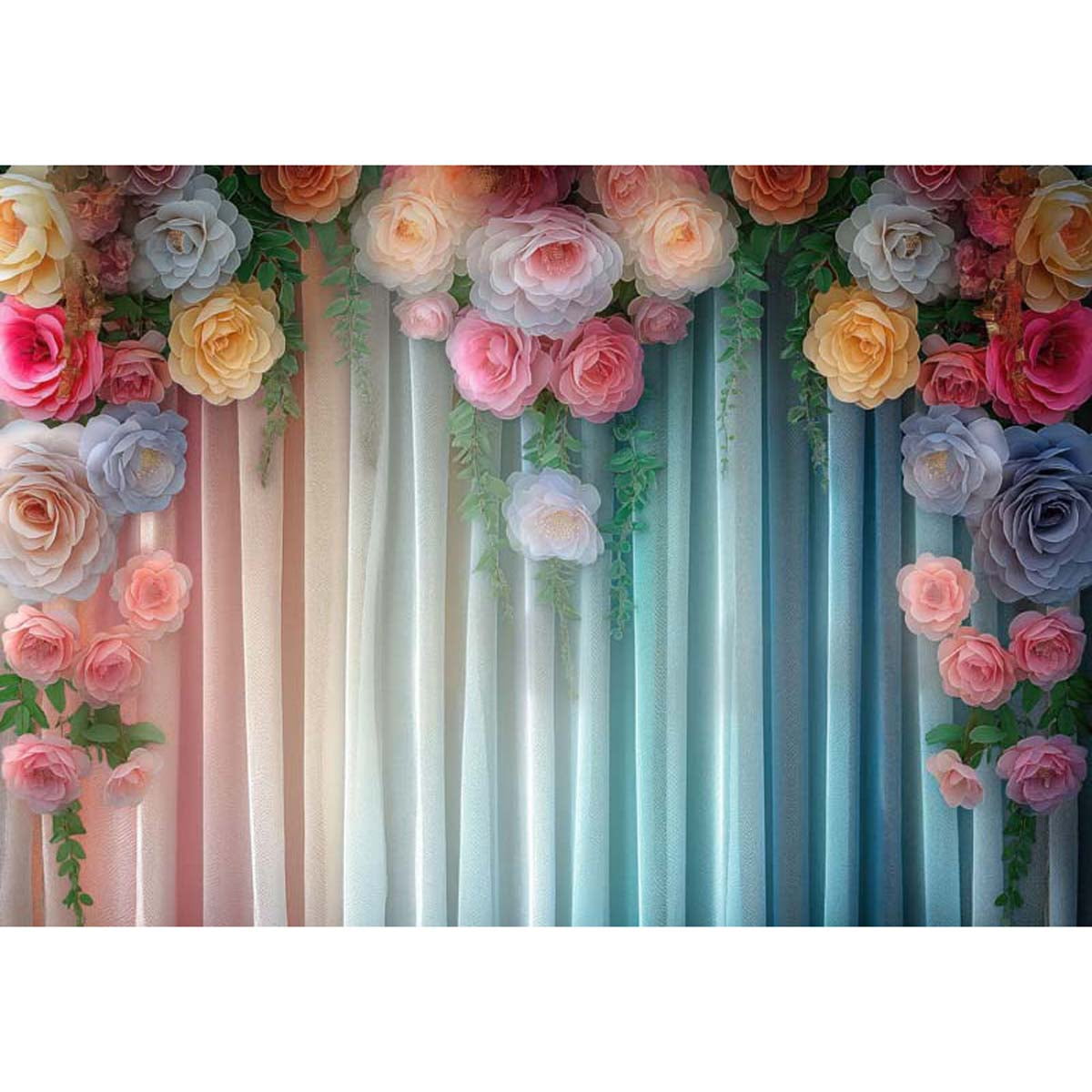 Allenjoy Pastel Color Drapery with Flower rations Backdrop - Walmart.com