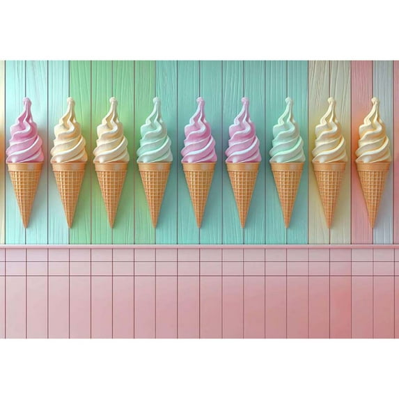 Allenjoy Pastel Colored Ice Cream Wall Backdrop - Walmart.com