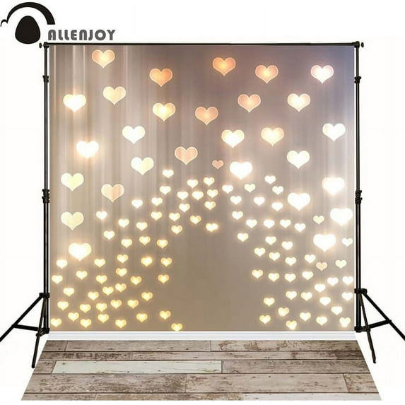Allenjoy Photographic background woodboard Bokeh hearts newborn photography photocall Valentine ...