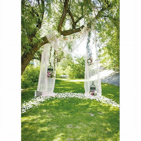 Allenjoy Photography Backdrop Rustic Wedding Glitter Wood Arch Flower ...
