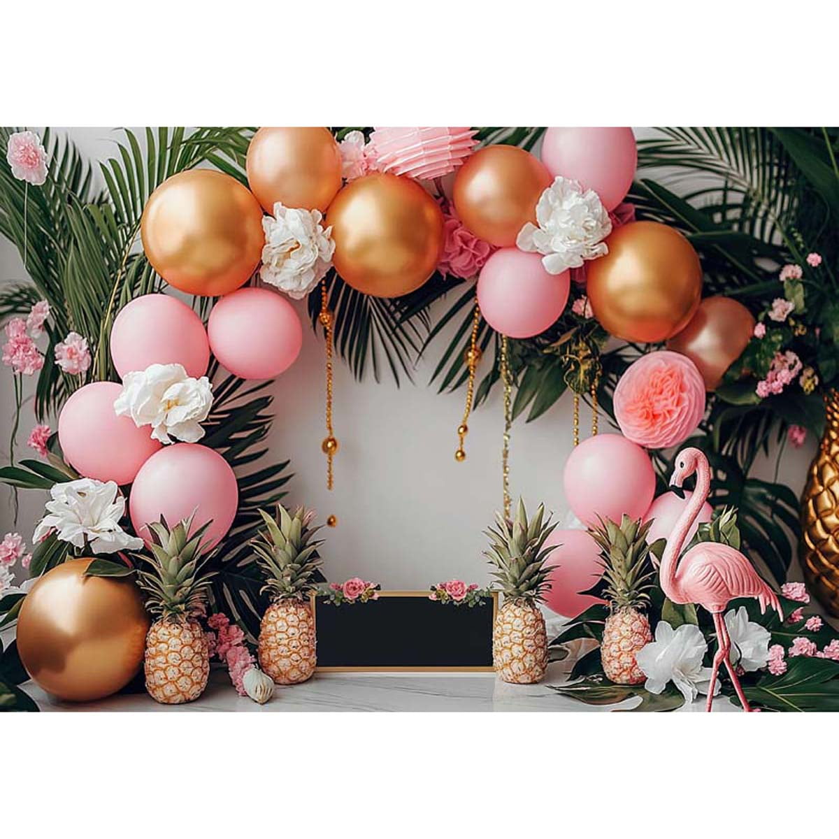 Allenjoy Pineapple Flamingo Balloon Arch Backdrop - Walmart.com