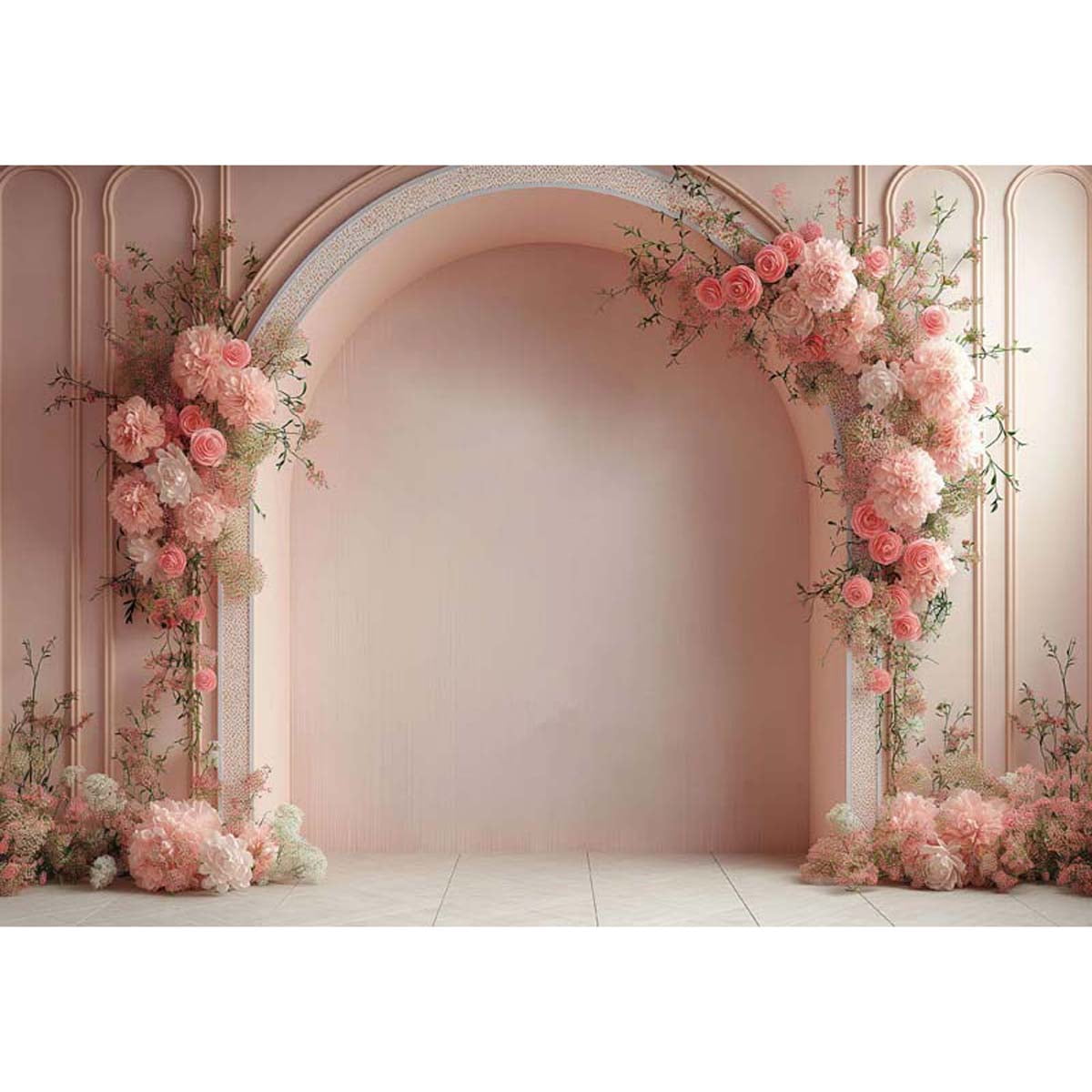 Allenjoy Pink Arch Wall Floral r Backdrop - Walmart.com