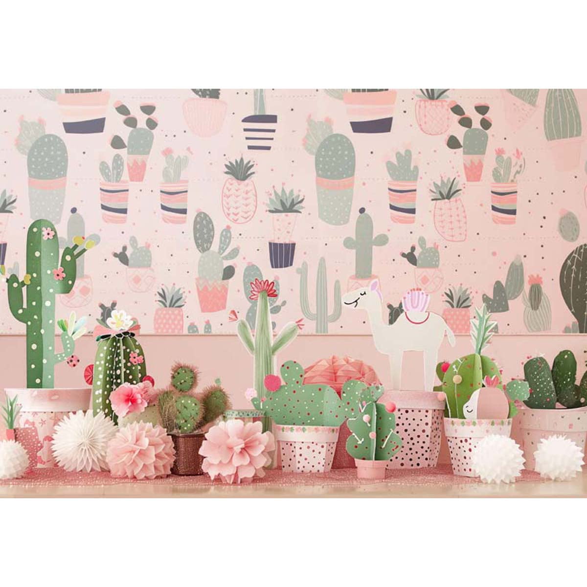Allenjoy Pink Cactus Backdrop - Walmart.com