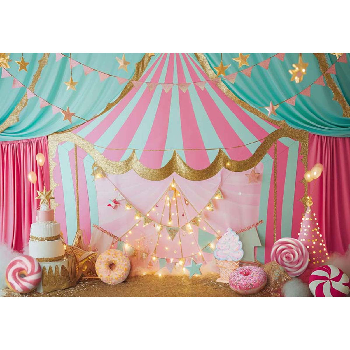 Allenjoy Pink Circus Backdrop - Walmart.com