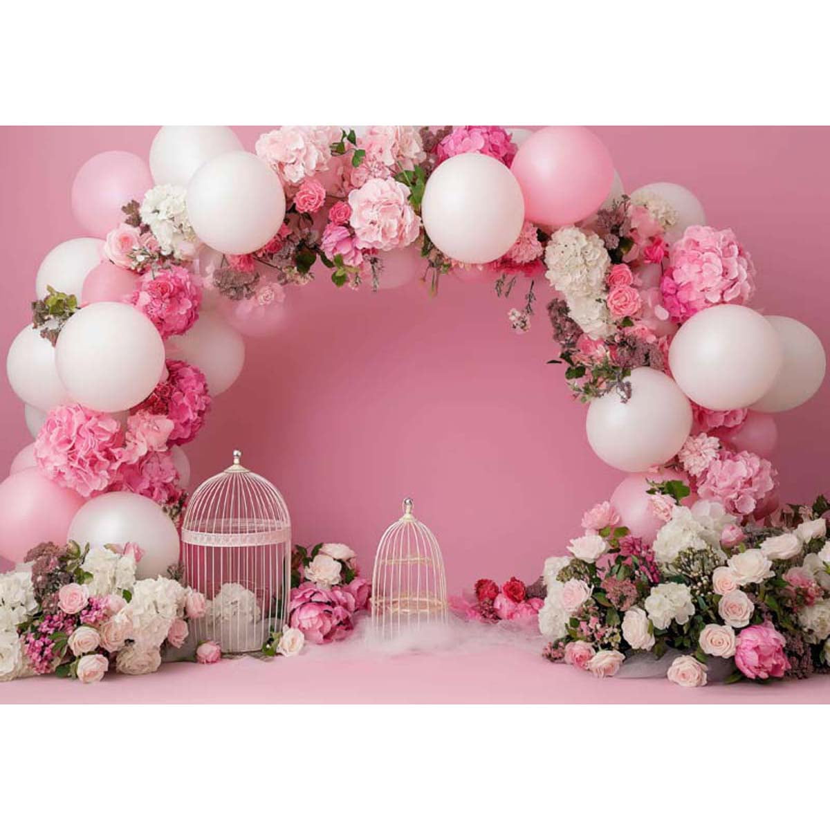 Allenjoy Pink Flowers Arch Backdrop - Walmart.com