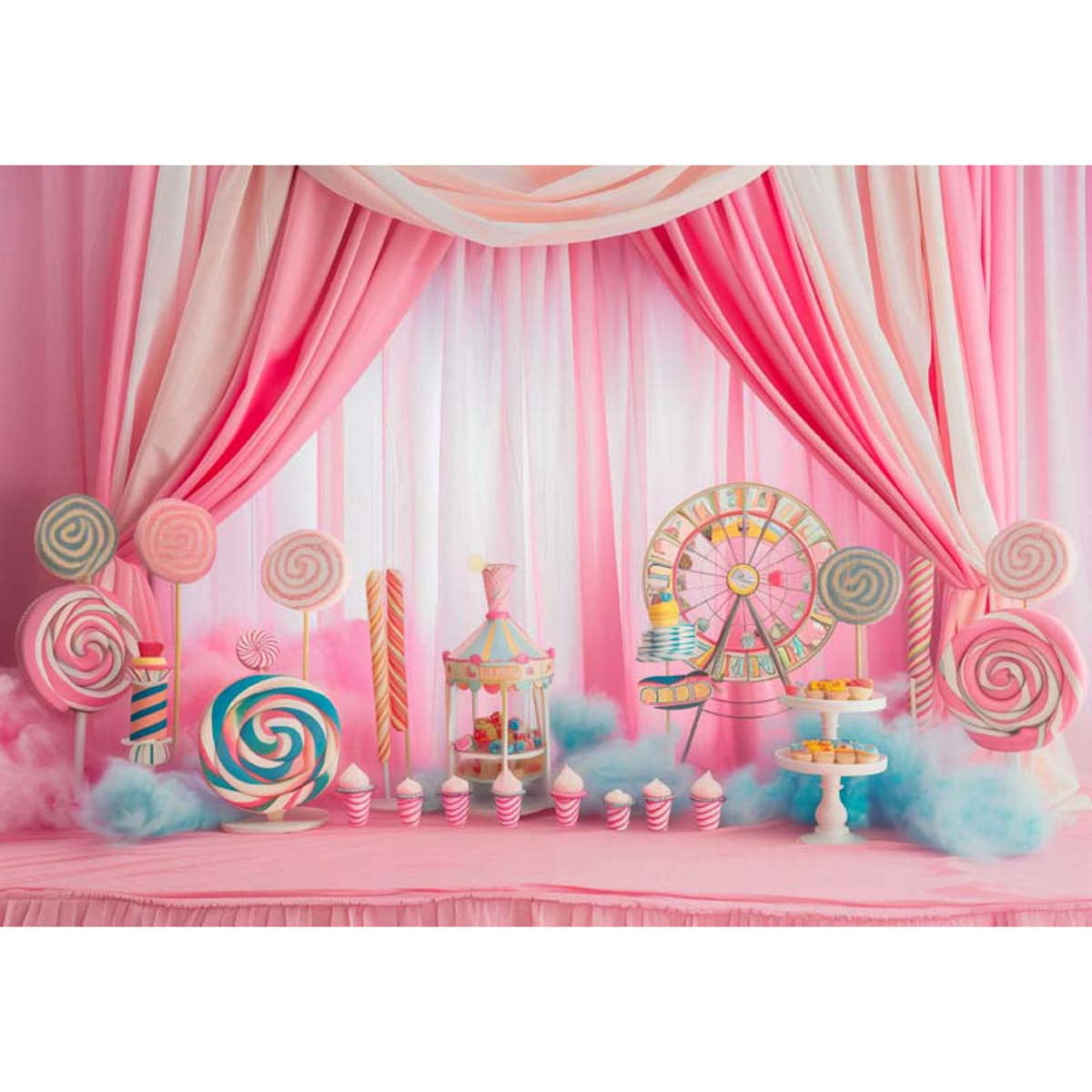 Allenjoy Pink Lollipop Dessert Backdrop - Walmart.com