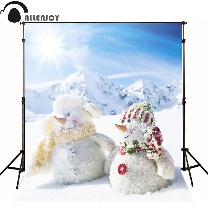 Allenjoy Professional photography background Snowman Snowy winter sun ...