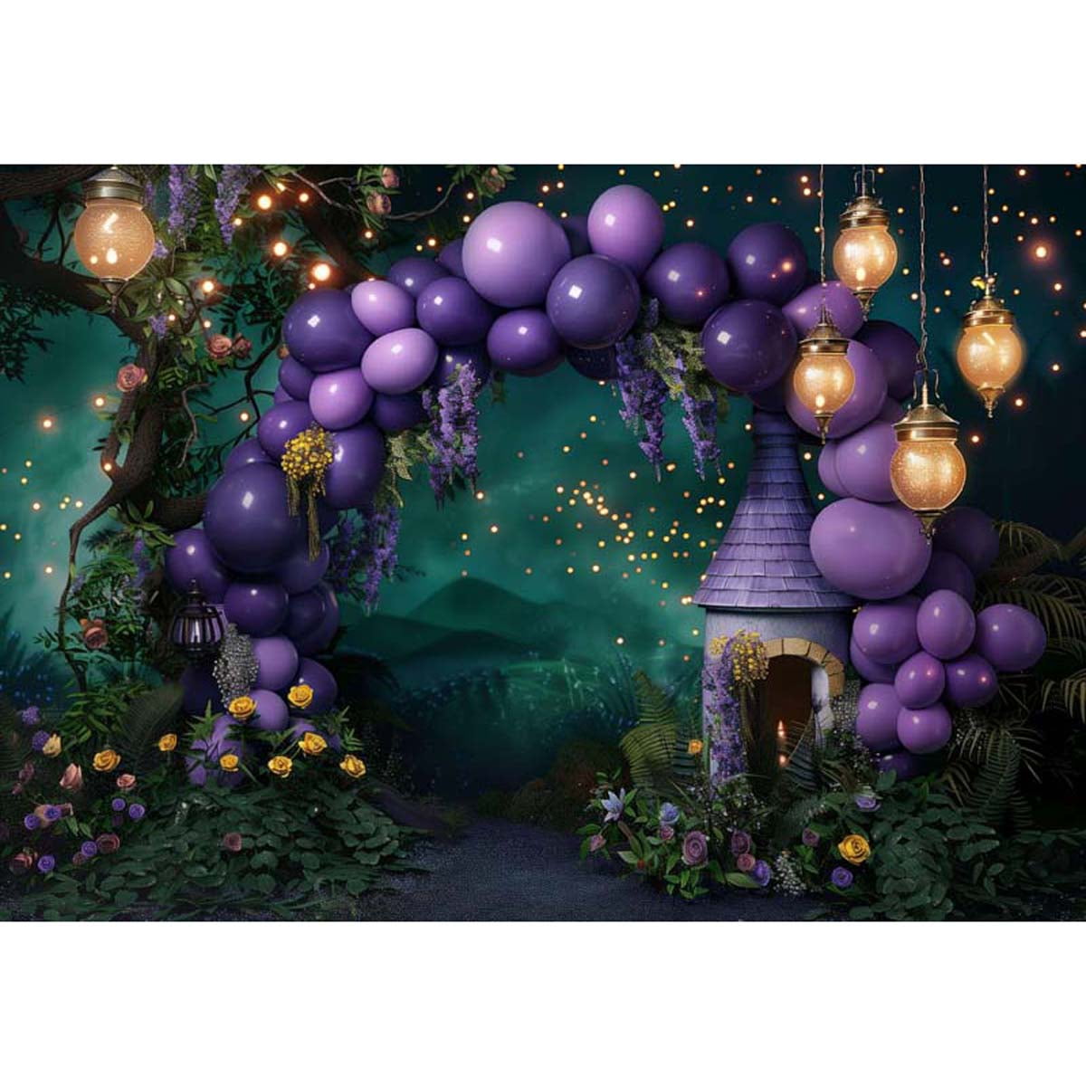 Allenjoy Purple Fairy House Night Backdrop - Walmart.com