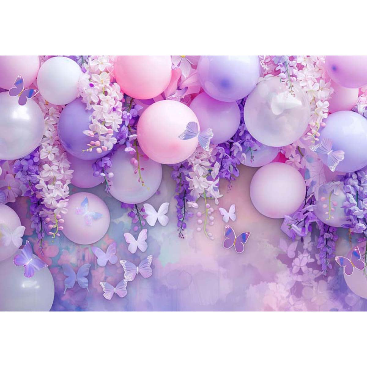 Allenjoy Purple Floral Dream Wall Backdrop - Walmart.com