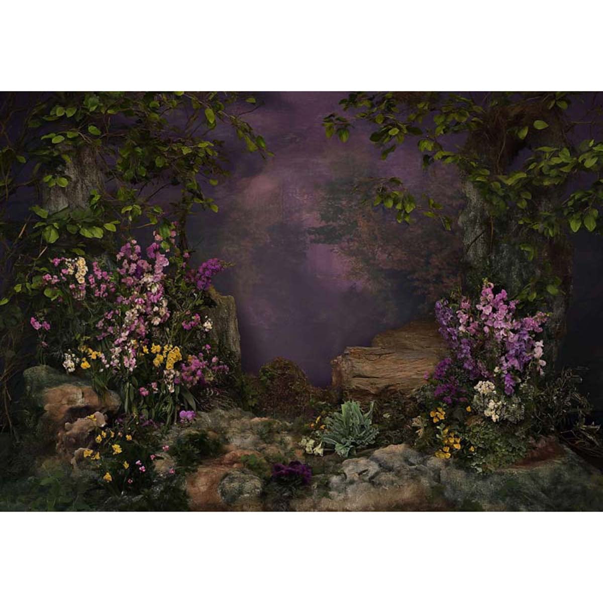 Allenjoy Purple Floral Jungle Backdrop - Walmart.com