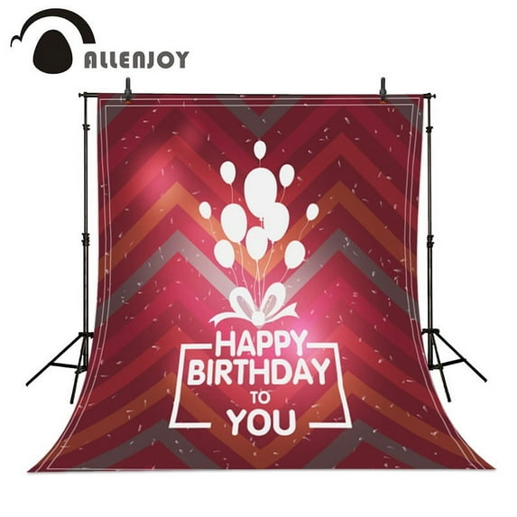 Allenjoy Retro Typography Birthday Background Red Birthday Balloons ...