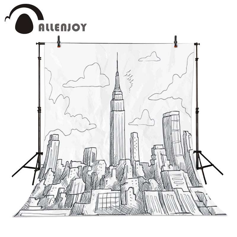 Allenjoy Sketchy new york skyline background photography studio vinyl ...