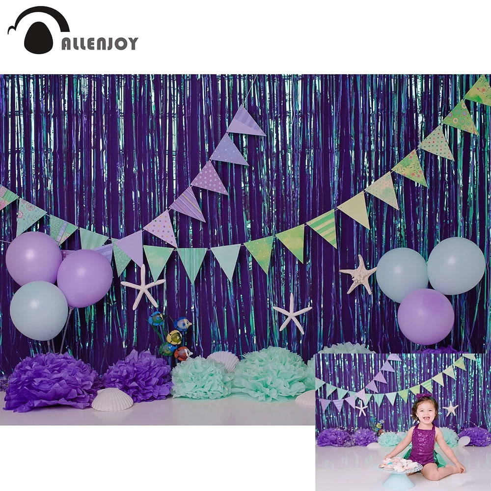 Allenjoy Smash Cake Child Photography Background Purple Balloons Under ...