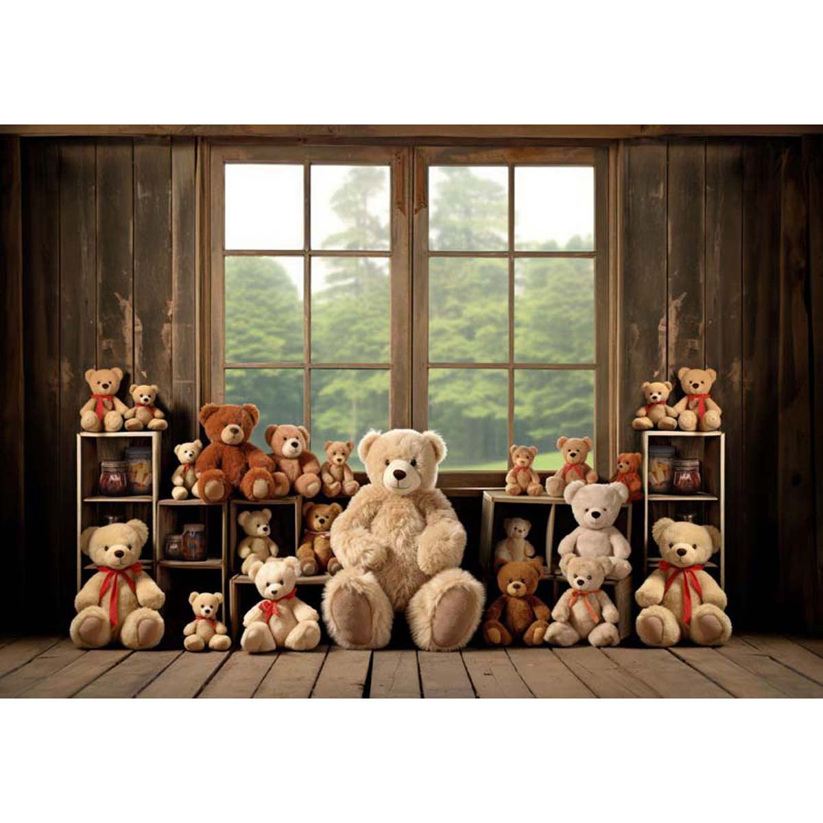 Allenjoy Spring Beary Forest View Backdrop - Walmart.com