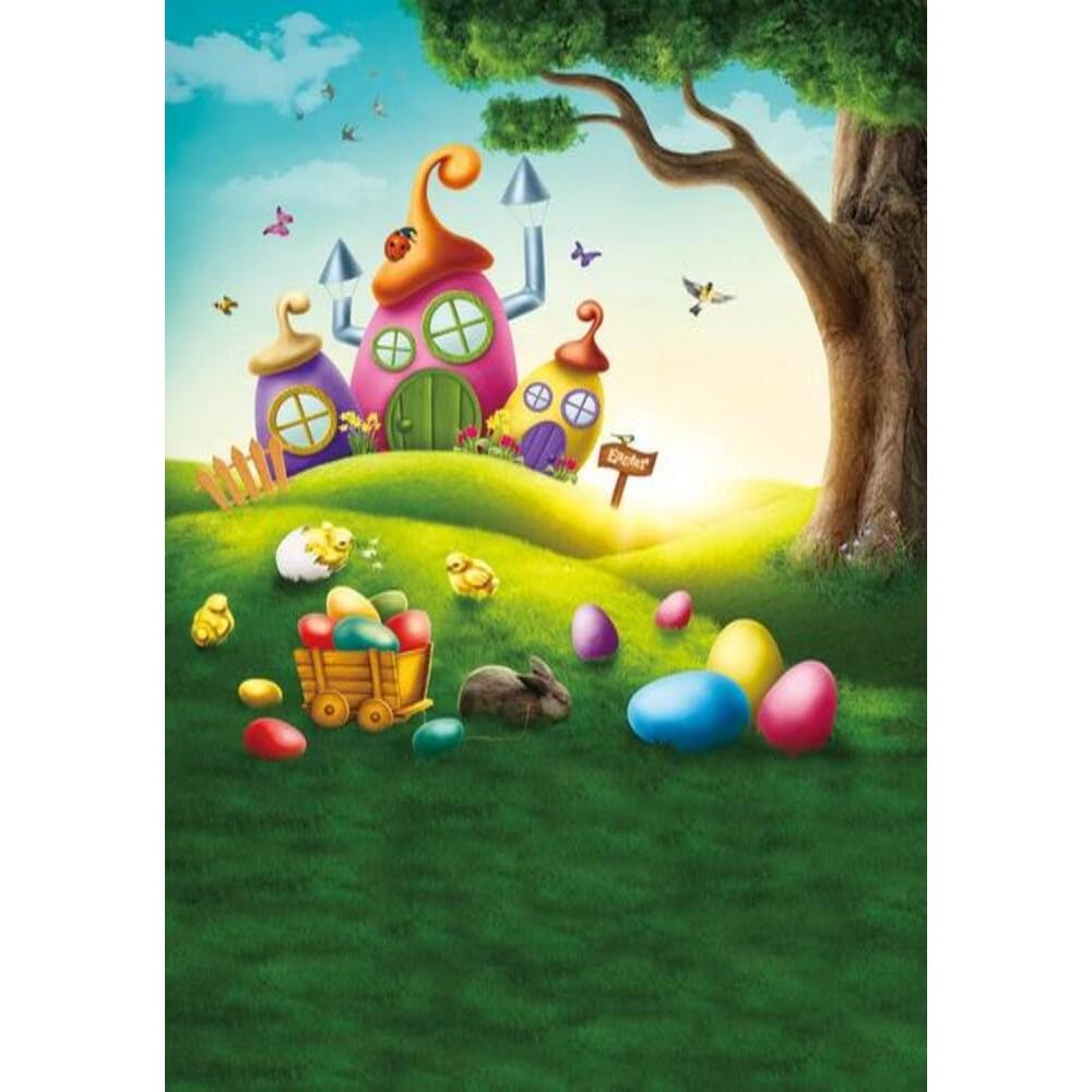 Allenjoy Spring Happy Easter Photo Background r Bunny Baby Shower Green ...
