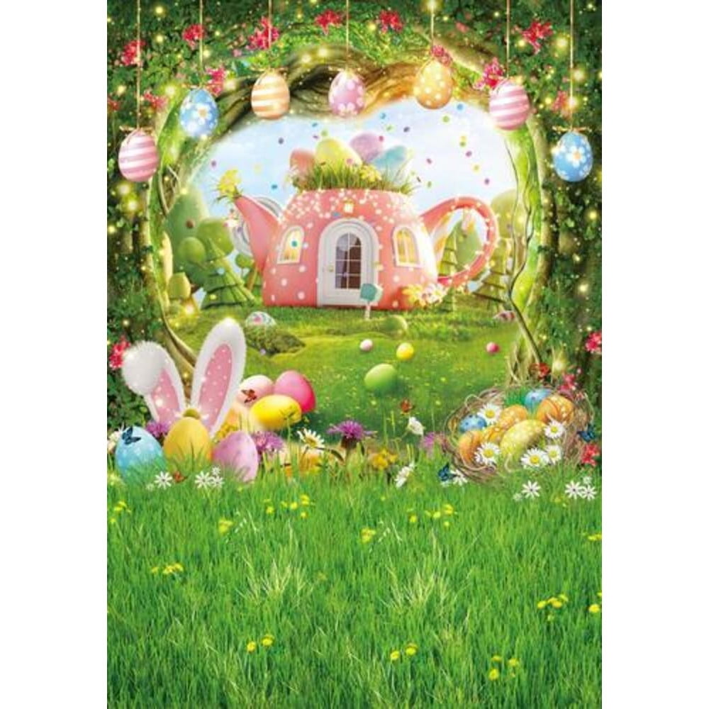 Allenjoy Spring Happy Easter Photo Background r Bunny Baby Shower Green ...