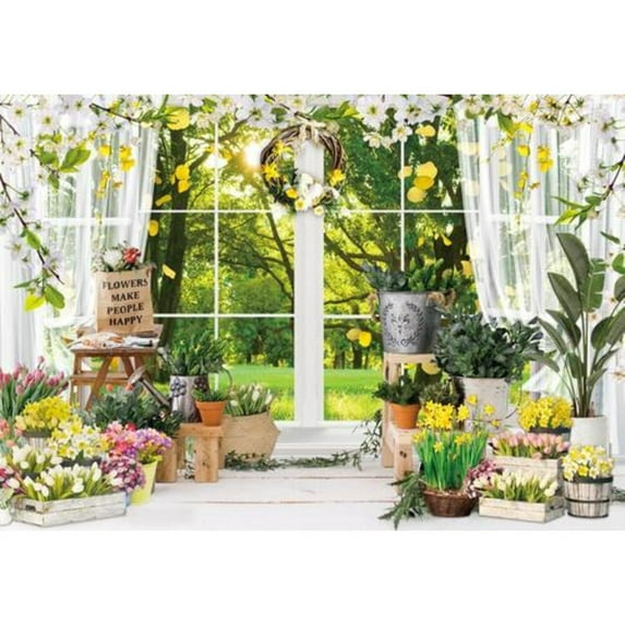 Allenjoy Spring Photographic Background Easter Egg Bunny Garden Grass ...