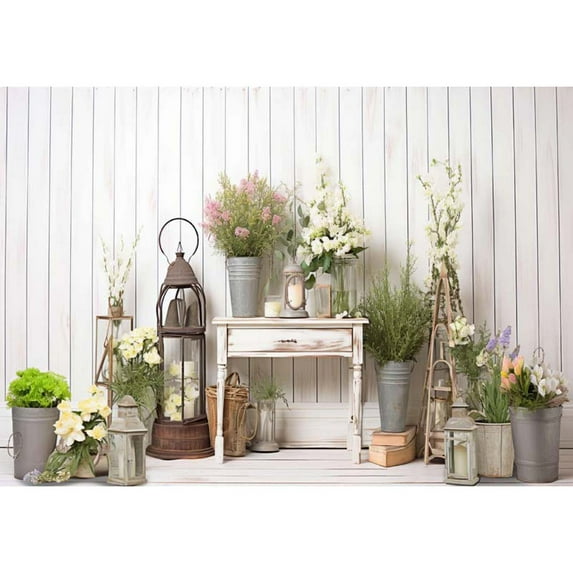 Allenjoy Spring Rustic Flower Workshop Backdrop - Walmart.com