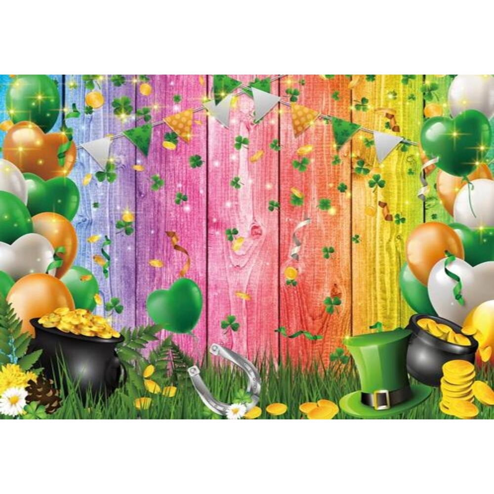 Allenjoy St.Patrick's Day Party Backdrop Colorful Lucky Clover Festival ...