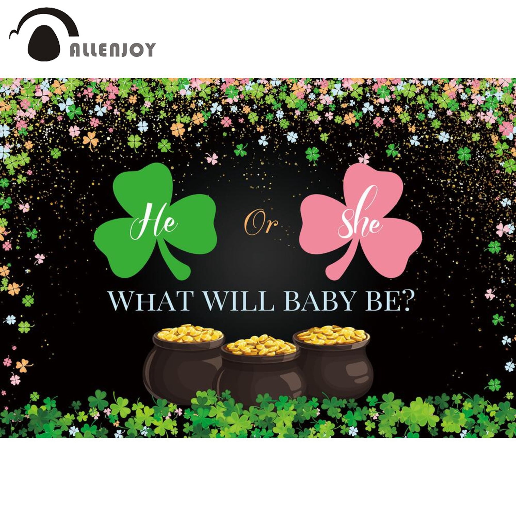 Allenjoy St.Patrick's Day Party Banners Clover Plant Grass Gender ...