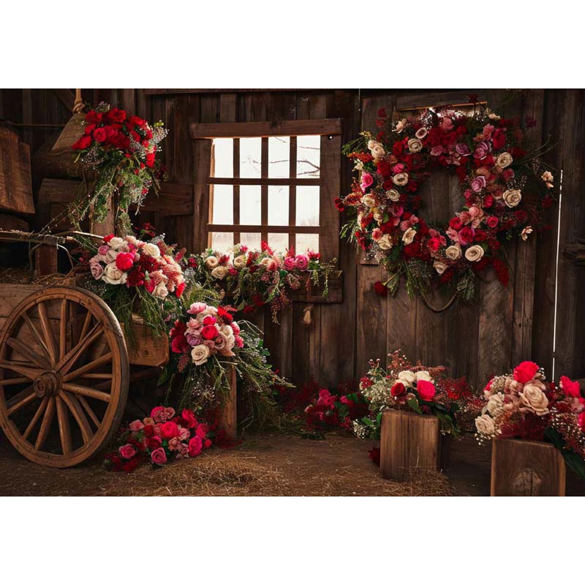 Allenjoy Stable Wood Rose Backdrop - Walmart.com