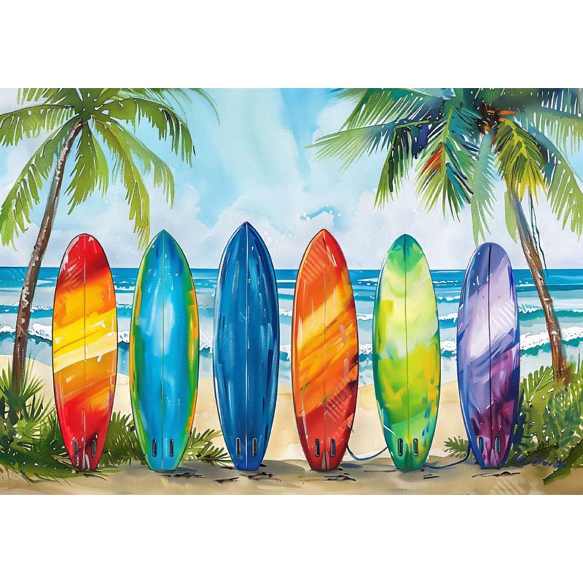 Allenjoy Summer Beach Surfboard Oil Painting Backdrop - Walmart.com