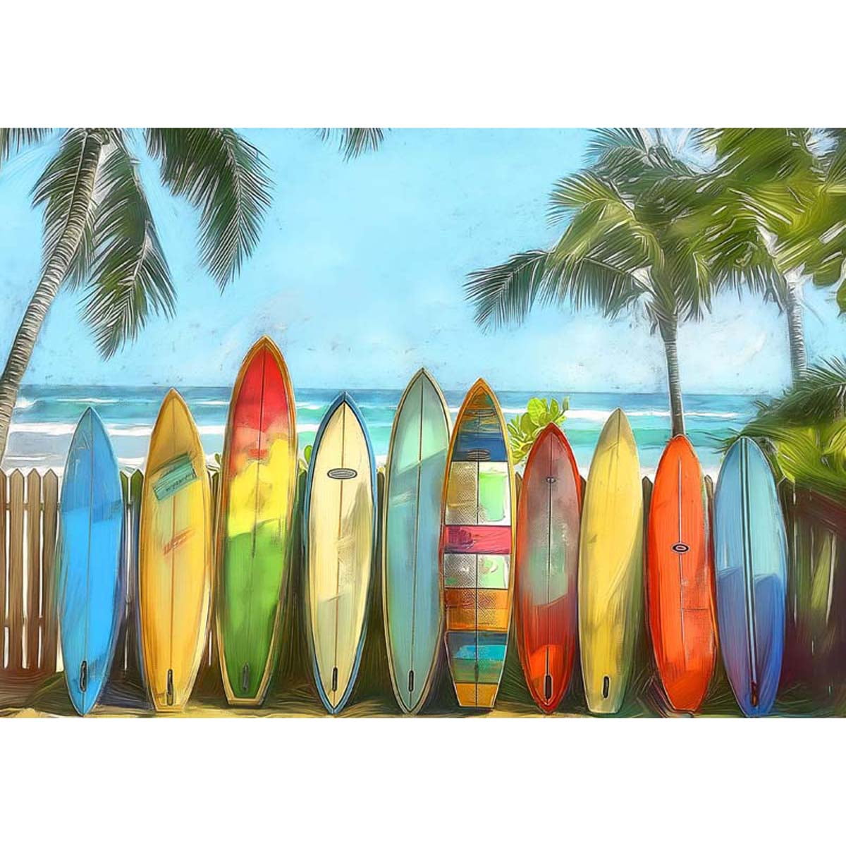 Allenjoy Summer Island Beach Surfboard Backdrop - Walmart.com