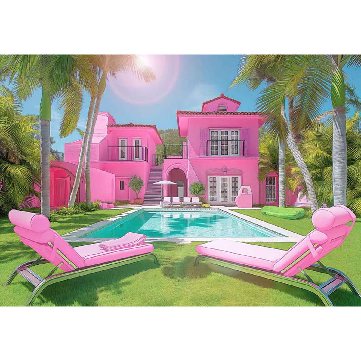 Allenjoy Summer Poolside Vaion Pink Backdrop - Walmart.com