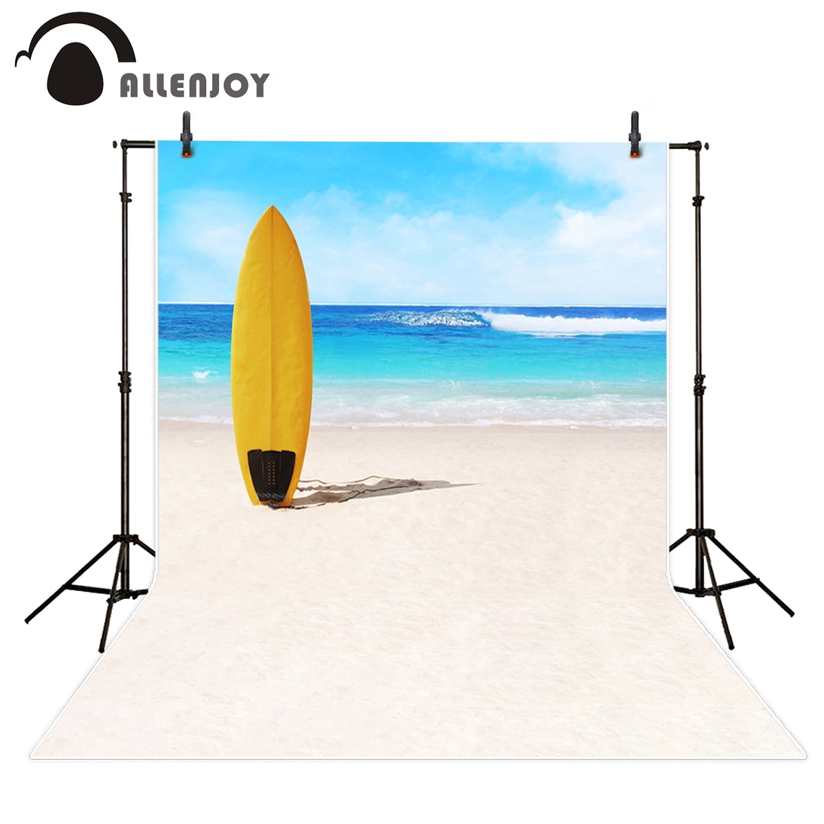 Allenjoy Summer Sea Beach Surfboard Photography Background Blue Sky ...