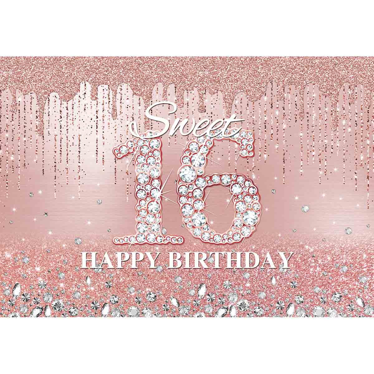Allenjoy Sweet 16 13 18th Birthday Party Backdrop Princess Glitter ...