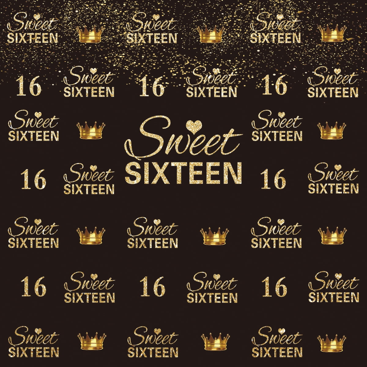 Allenjoy Sweet 16 13 18th Birthday Party Backdrop Princess Glitter ...