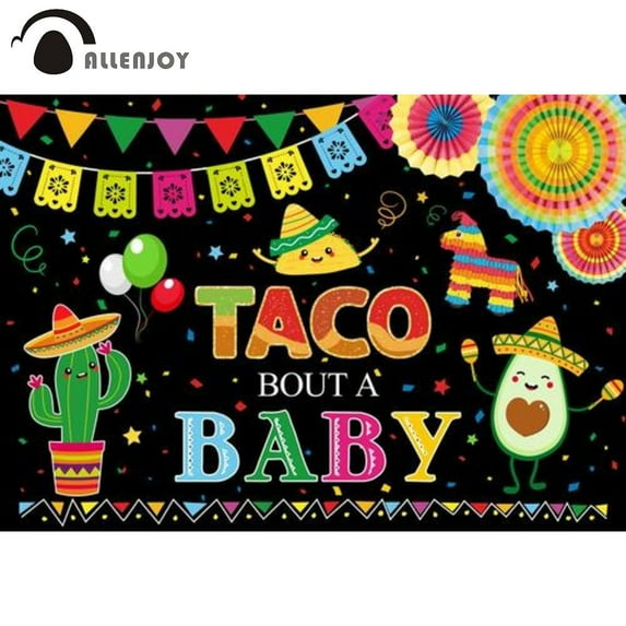 Allenjoy Taco Bout a Baby Shower Background Mexican Fiesta Colourful ...