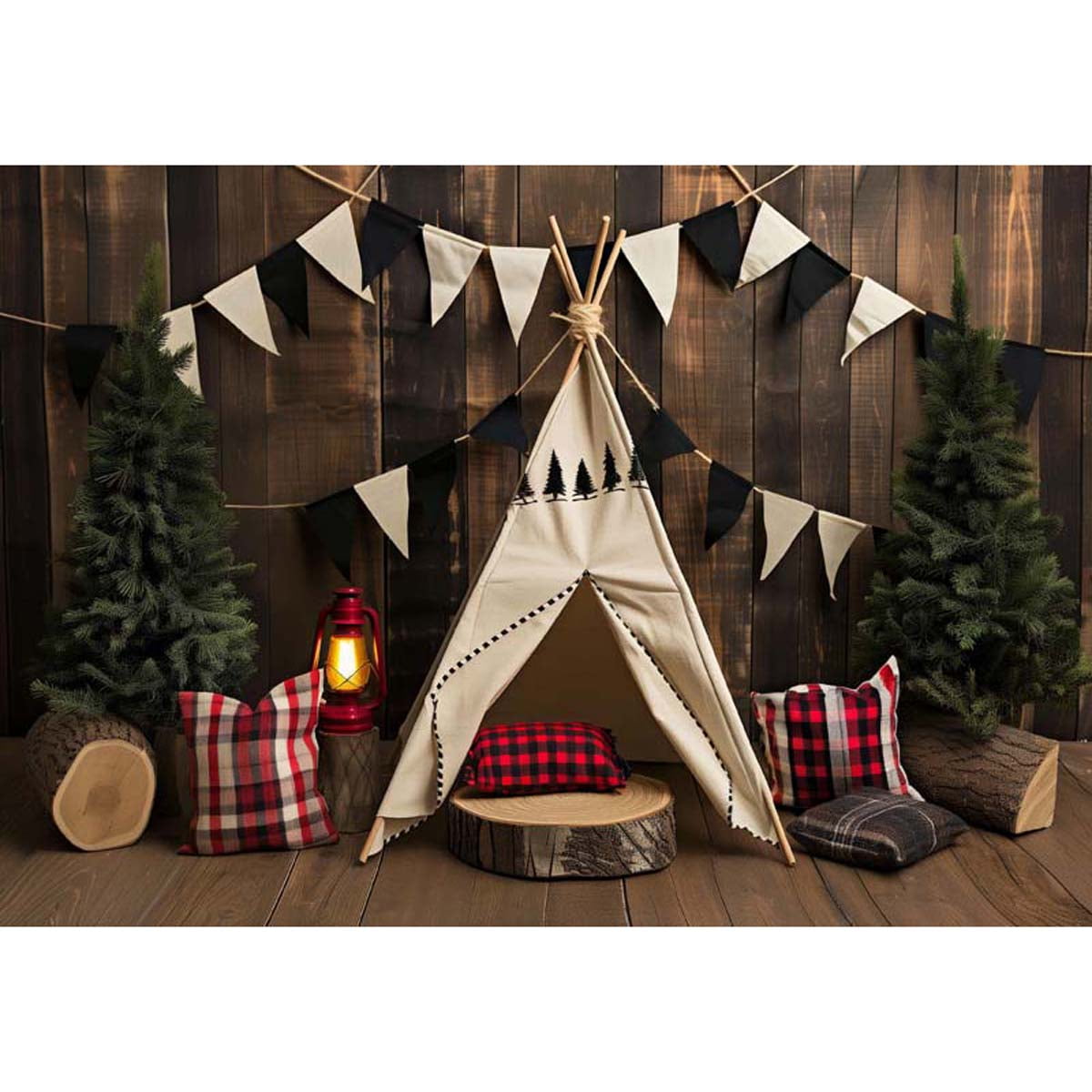 Allenjoy Teepee Wooden Wall Backdrop - Walmart.com