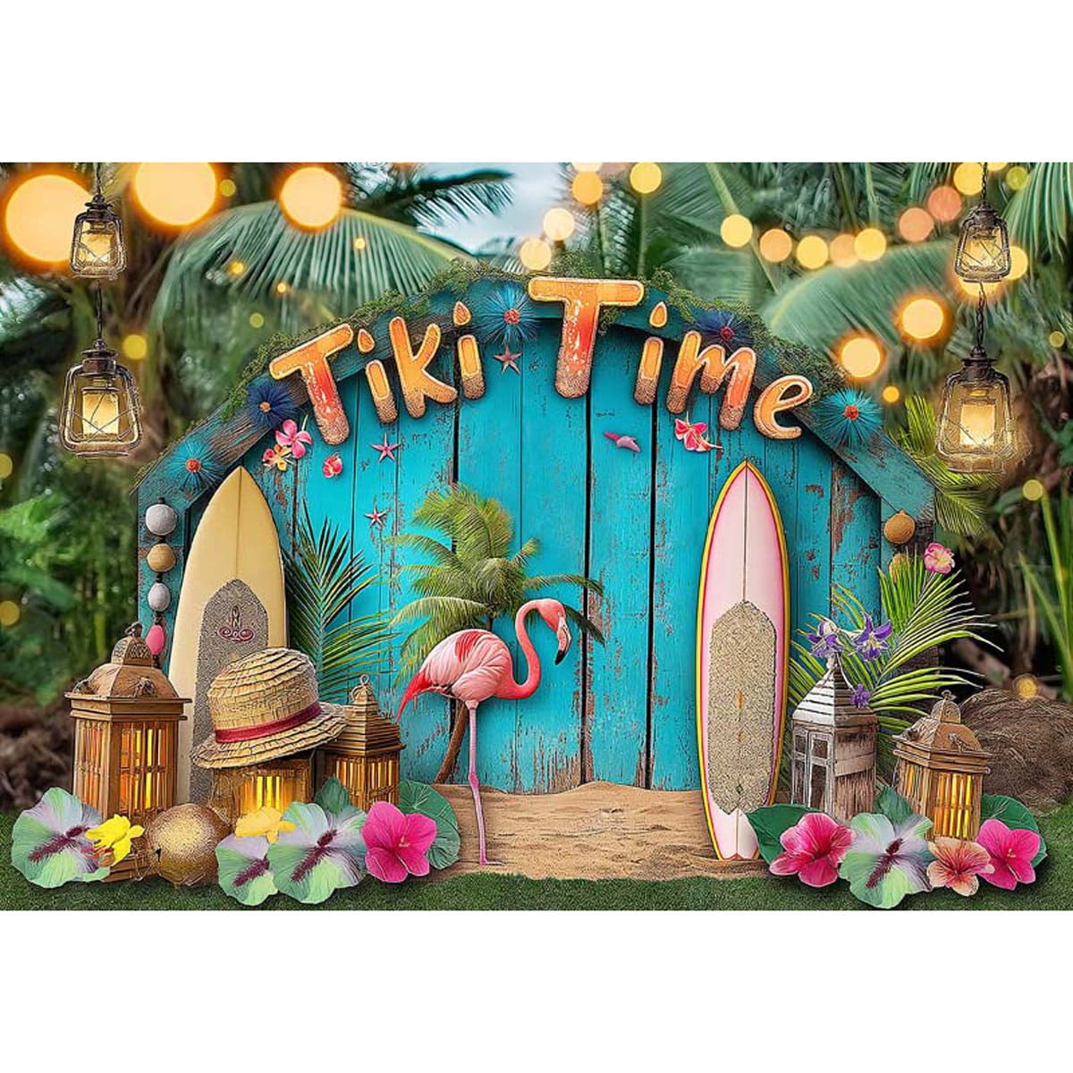 Allenjoy Tiki Bar Themed Beach Backdrop - Walmart.com