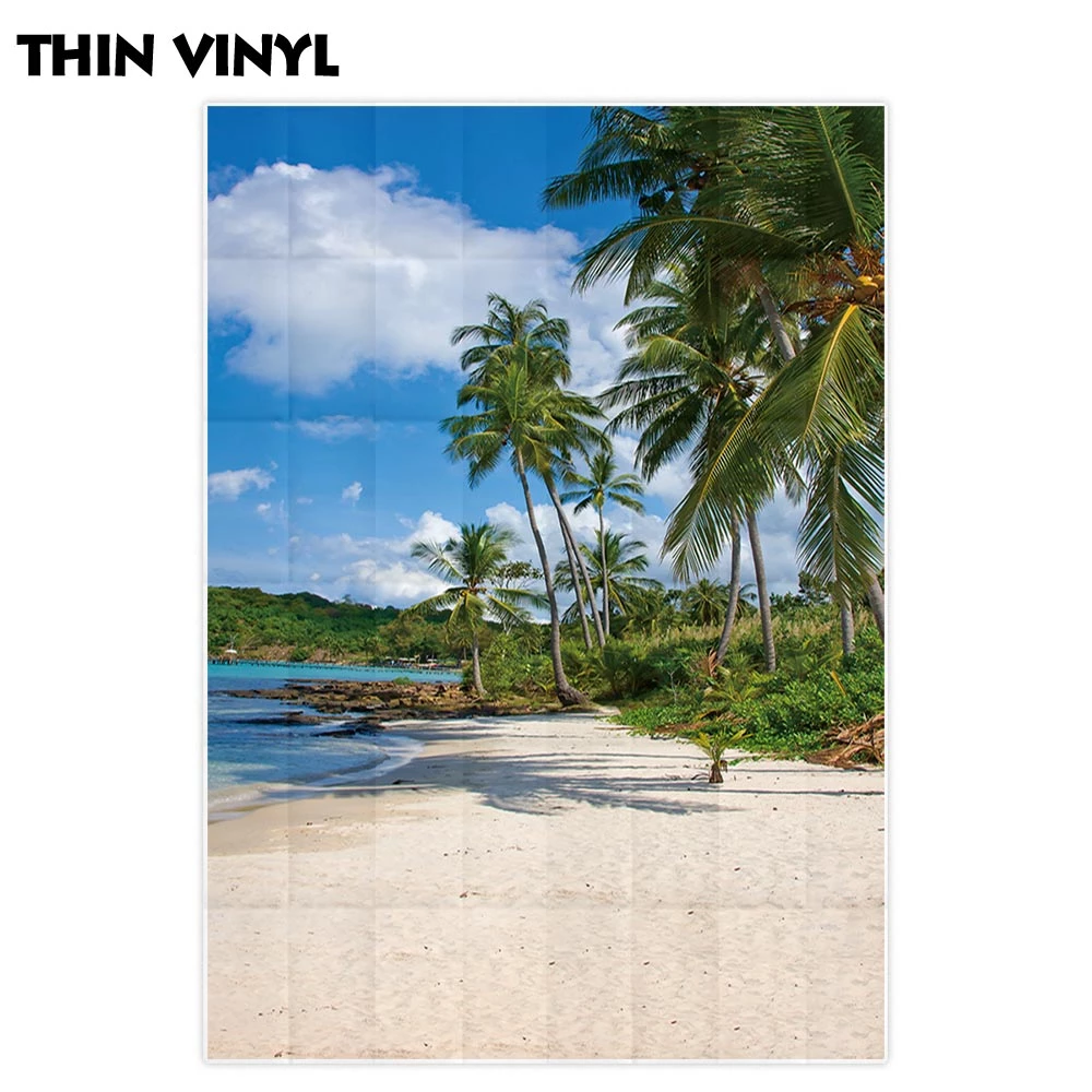 Allenjoy Tropical Sea Beach Background For Photography Vinyl Sky Palm ...