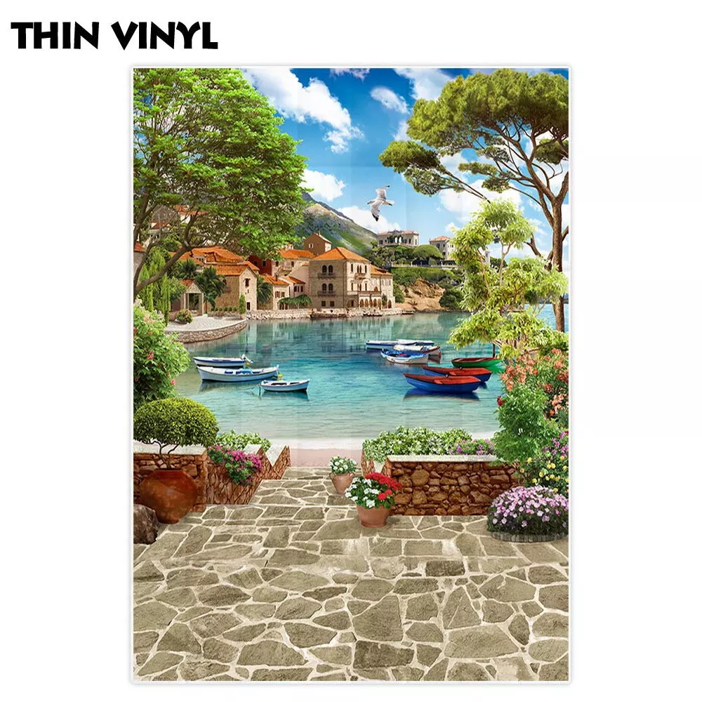 Allenjoy Tropical Sea Beach Background For Photography Vinyl Sky Palm ...