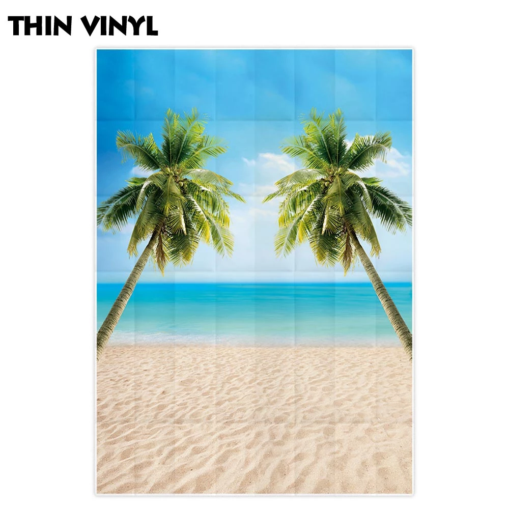 Allenjoy Tropical Sea Beach Background For Photography Vinyl Sky Palm ...
