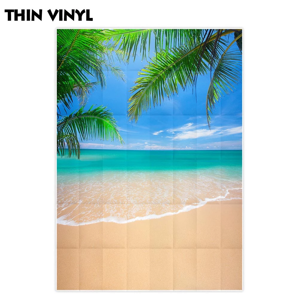 Allenjoy Tropical Sea Beach Background For Photography Vinyl Sky Palm ...