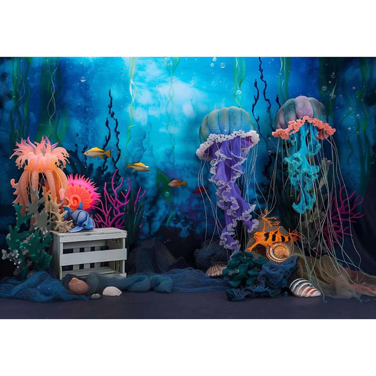 Allenjoy Under The Sea Jelly Seaweed Backdrop - Walmart.com
