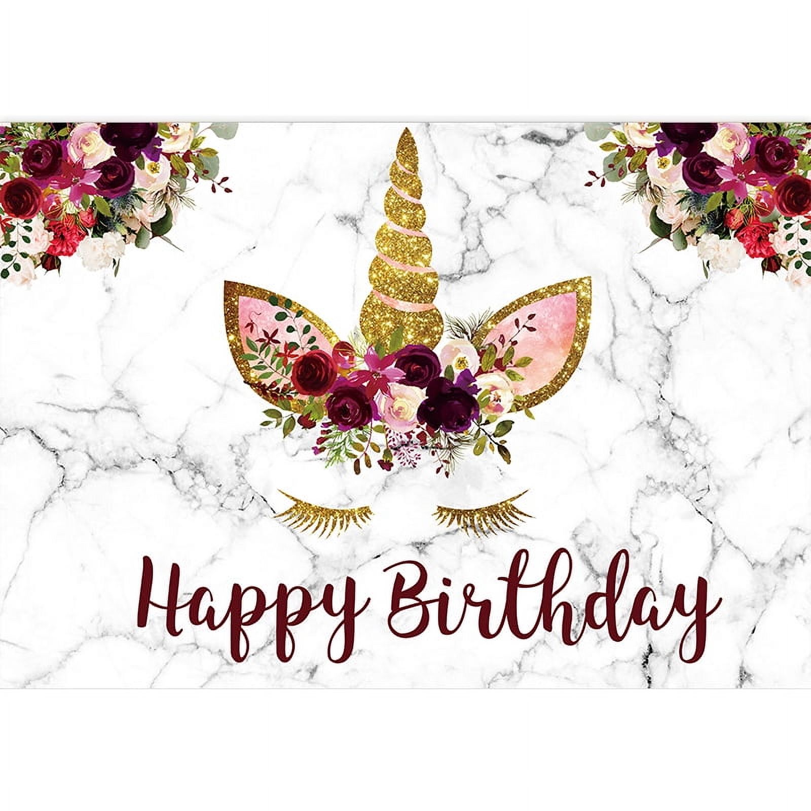 Allenjoy Unicorn Backdrop Birthday Banner Baby Shower Party r Colourful ...