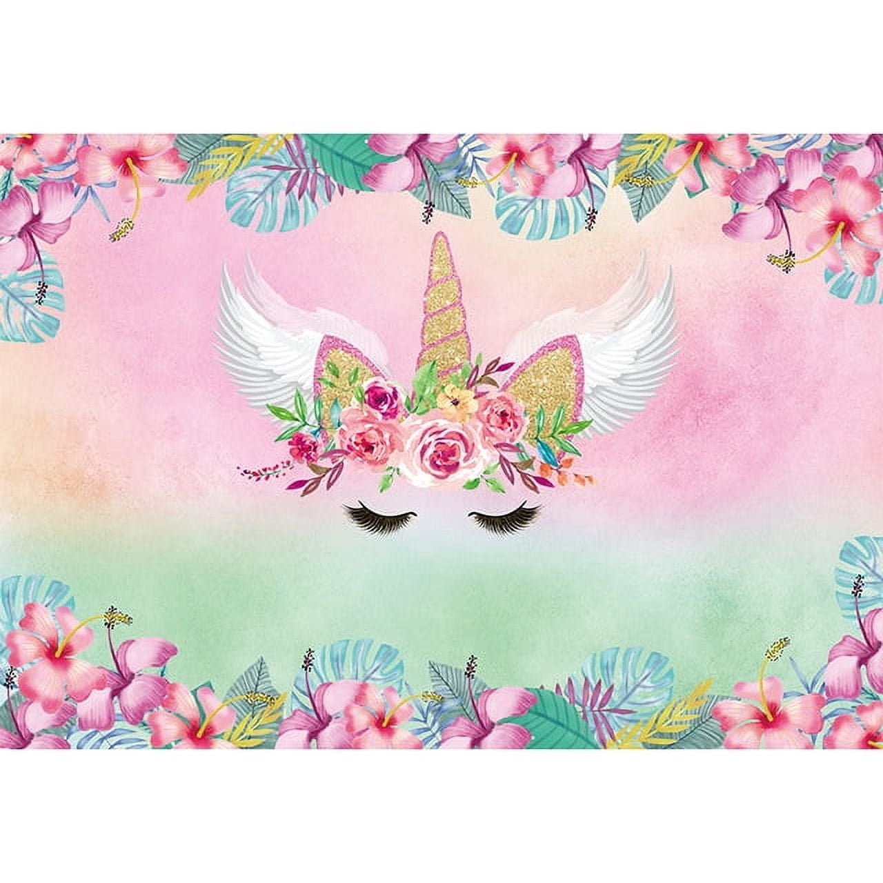 Allenjoy Unicorn Backdrop Birthday Banner Baby Shower Party r Colourful ...
